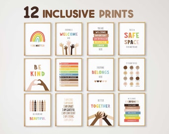 12 Inclusive Posters, Inclusion Prints Wall Art, Inclusive Classroom ...