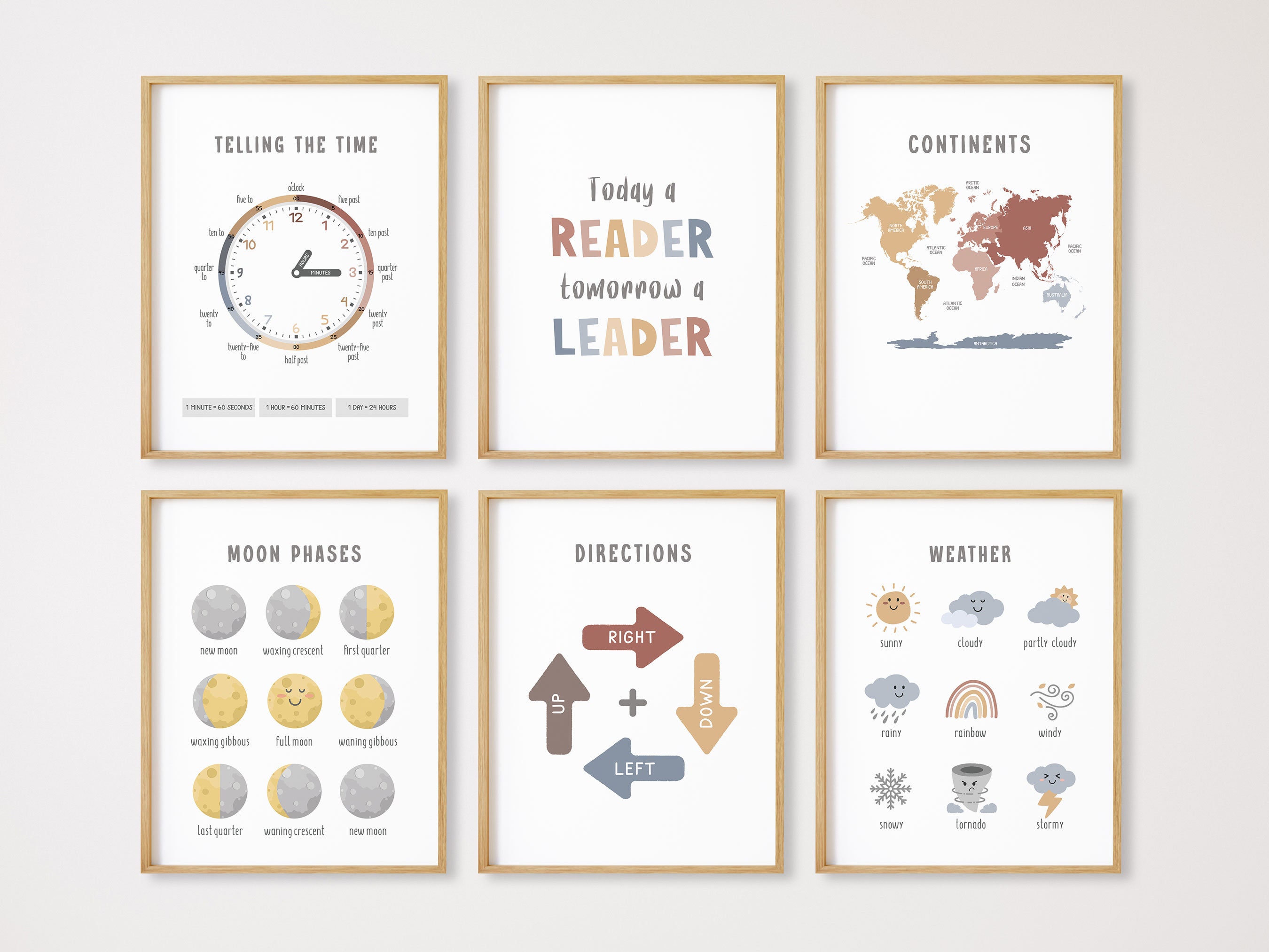 Set of 30 Educational Posters Homeschool Printable Neutral - Etsy