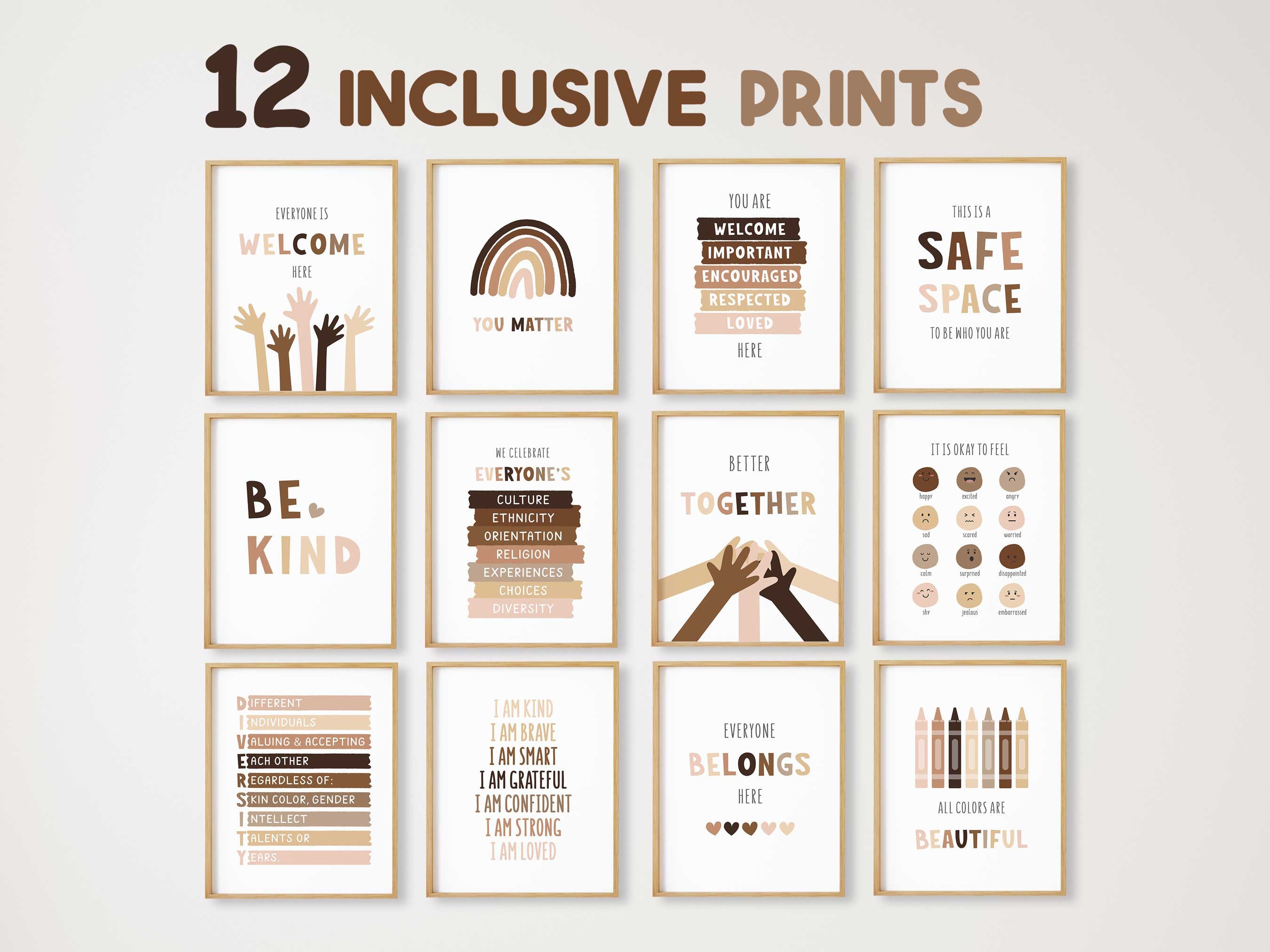 12 Inclusive Posters, Inclusion Prints Wall Art, Inclusive Classroom ...