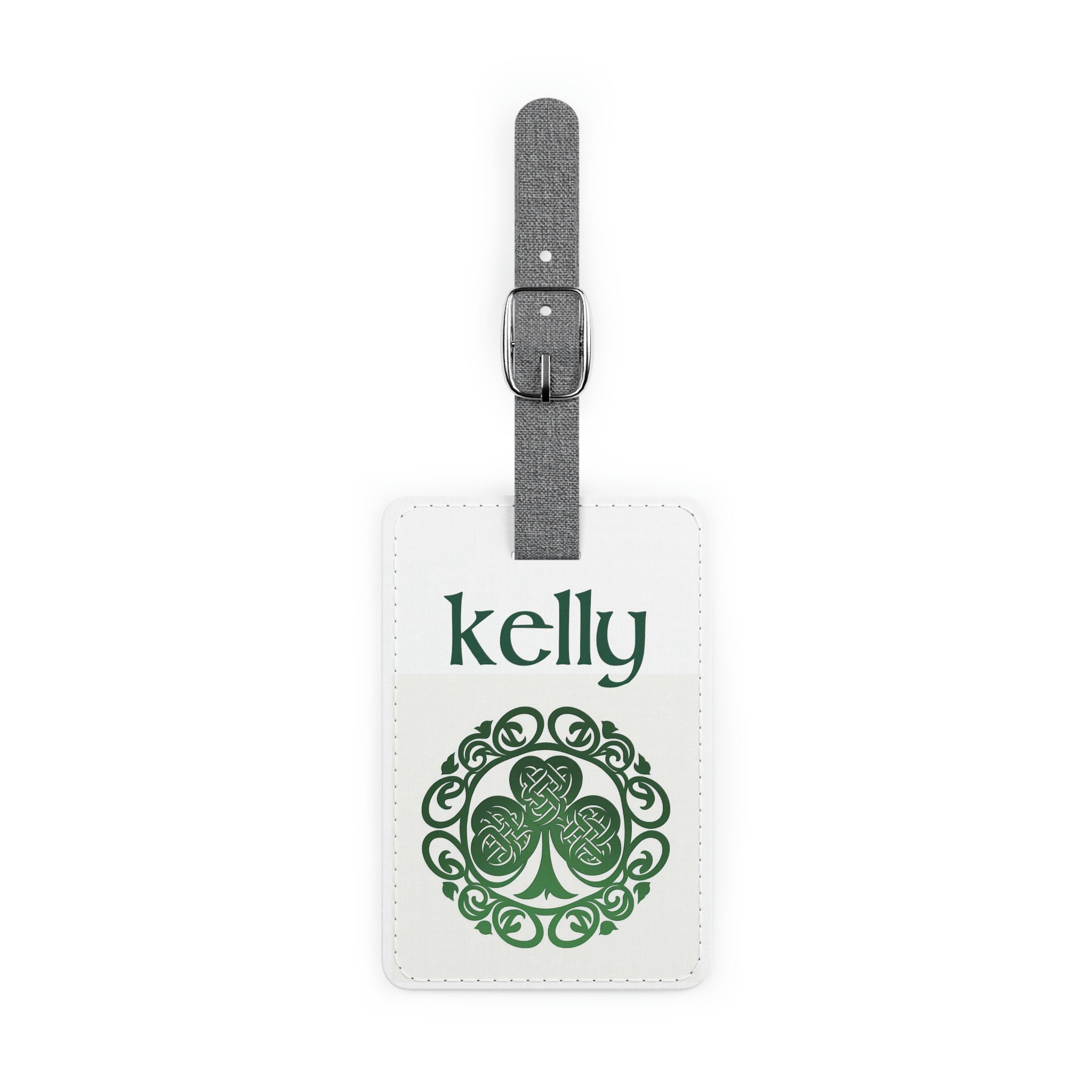 Personalized Irish Shamrock Luggage Tag With Celtic Knot Shamrocks and ...