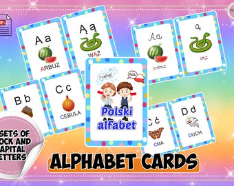 Polish Alphabet Flash Cards | Polski Alfabet | Printable PDF Posters ...