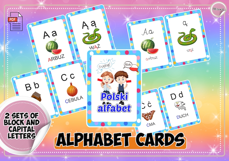 Polish Alphabet Flash Cards | Polski Alfabet | Printable PDF Posters ...