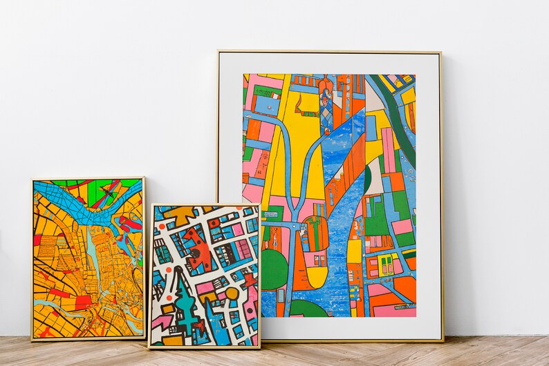 Aesthetic World Map Art Abstract Painting Digital Print Downloadable ...