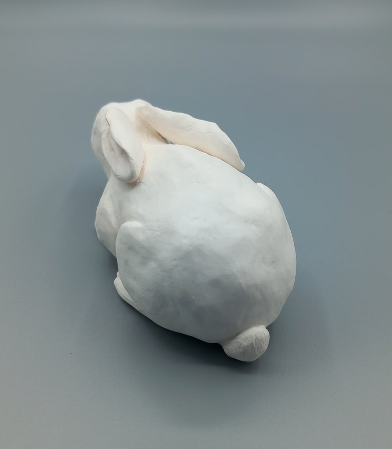 White Rabbit Porcelain Clay Sculpture - Etsy