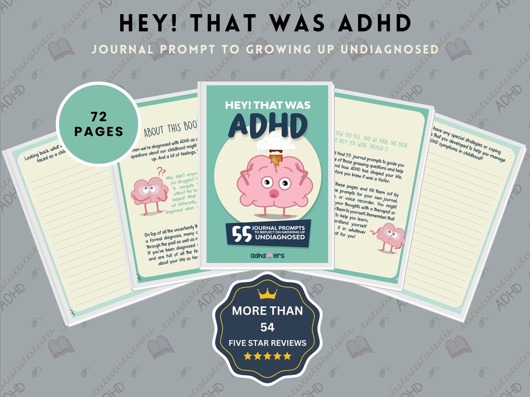 55 Journal Prompts for Adult ADHD: A Reflective Journey. ADHD - Etsy