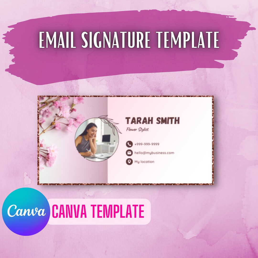 Email Signature Template Canva Flower Minimalist Gmail Outlook Business ...