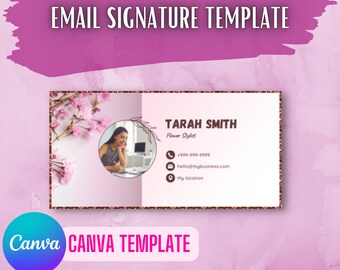 Email Signature Template Canva | Flower Minimalist | Gmail Outlook ...
