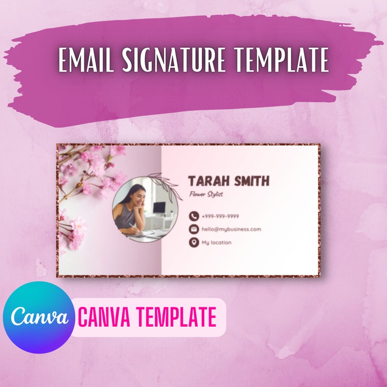 Email Signature Template Canva Flower Minimalist Gmail - Etsy