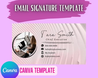 Email Signature Template Canva | Flower Minimalist | Gmail Outlook ...