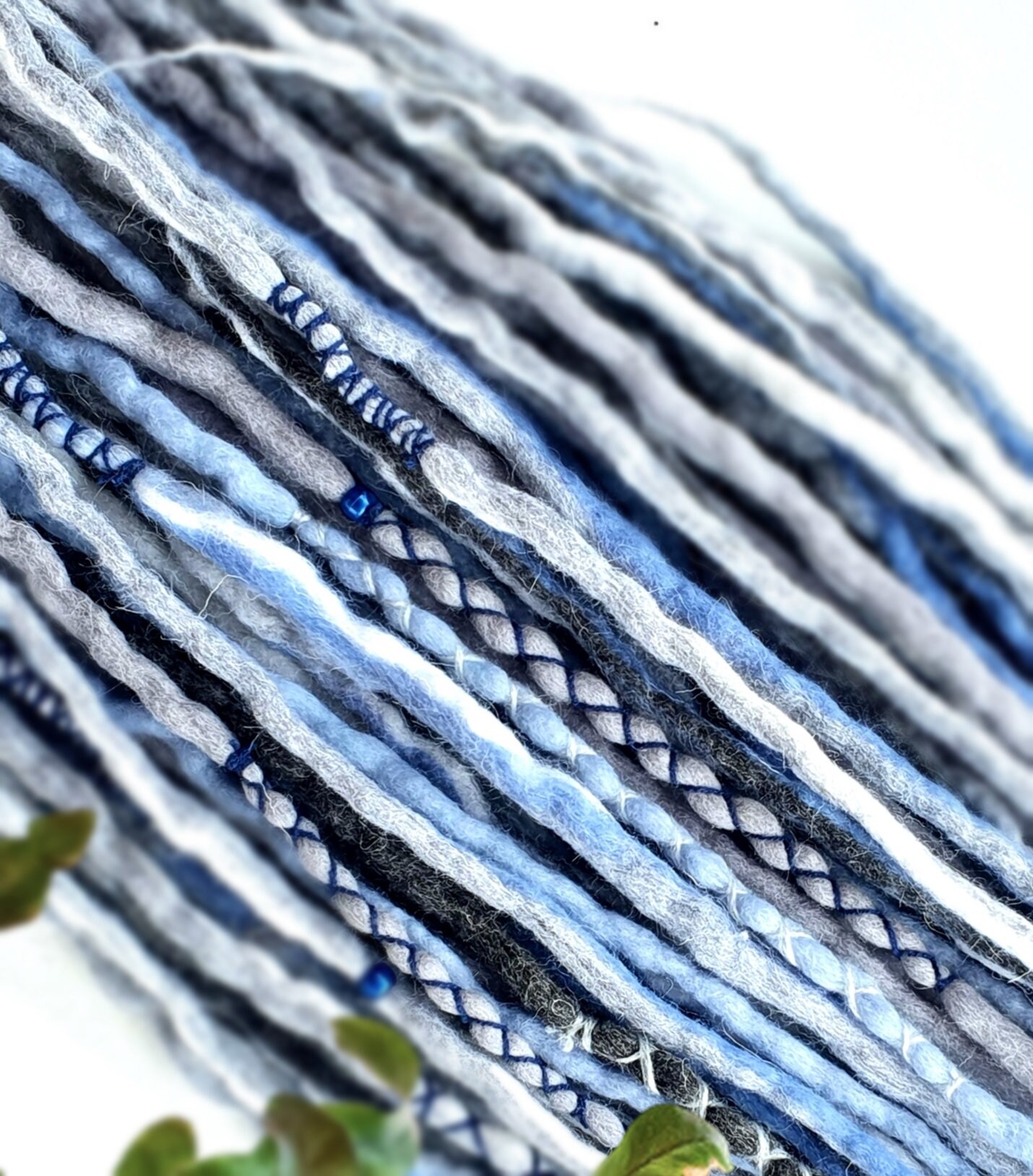Merino Wool Dreadlocks DE Extensions, Gray Blue White Mix - Etsy