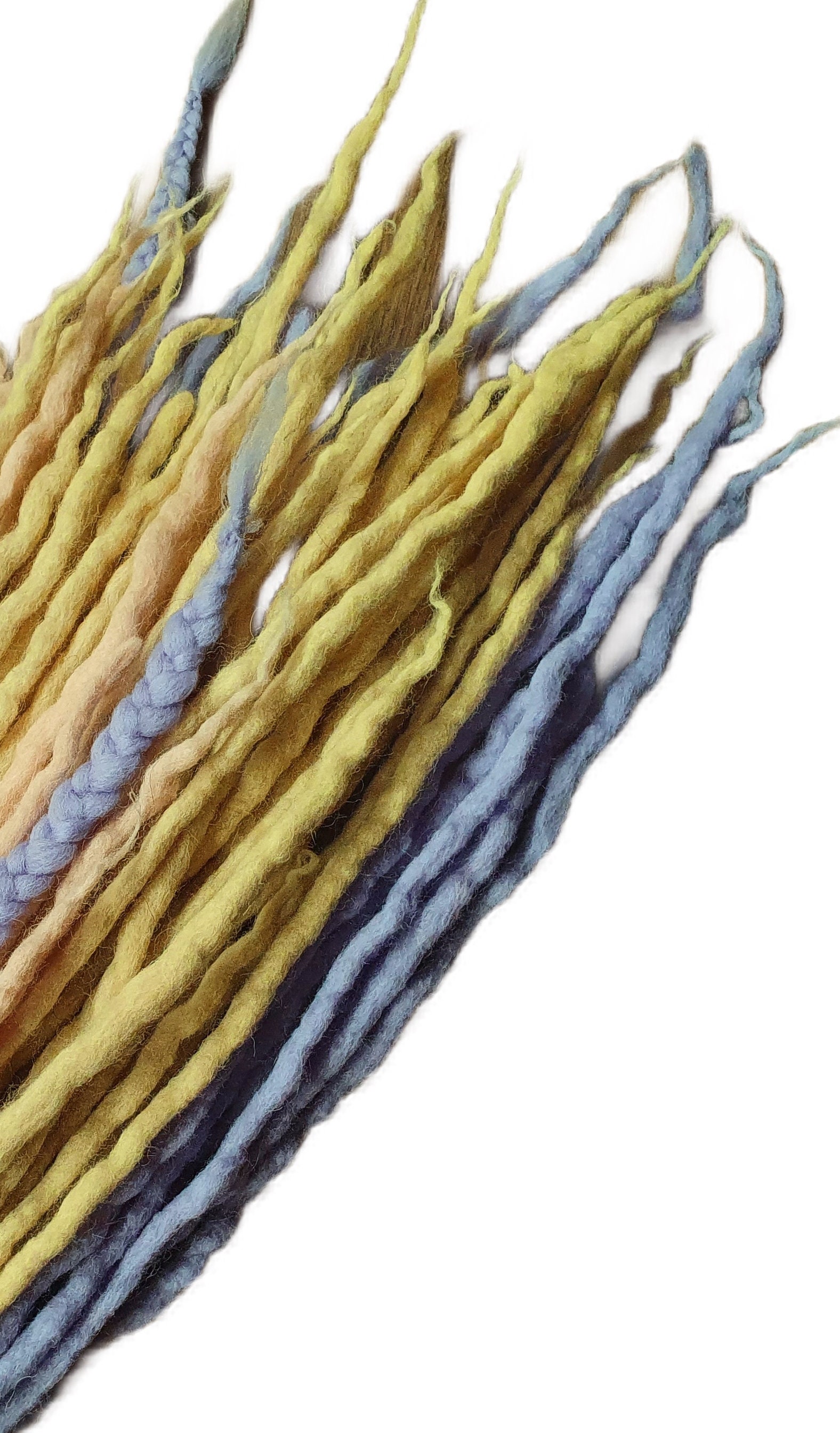 Wool Dreadlocks Dreads DE Extensions Soft Full Set Blue Sunny Blonde ...