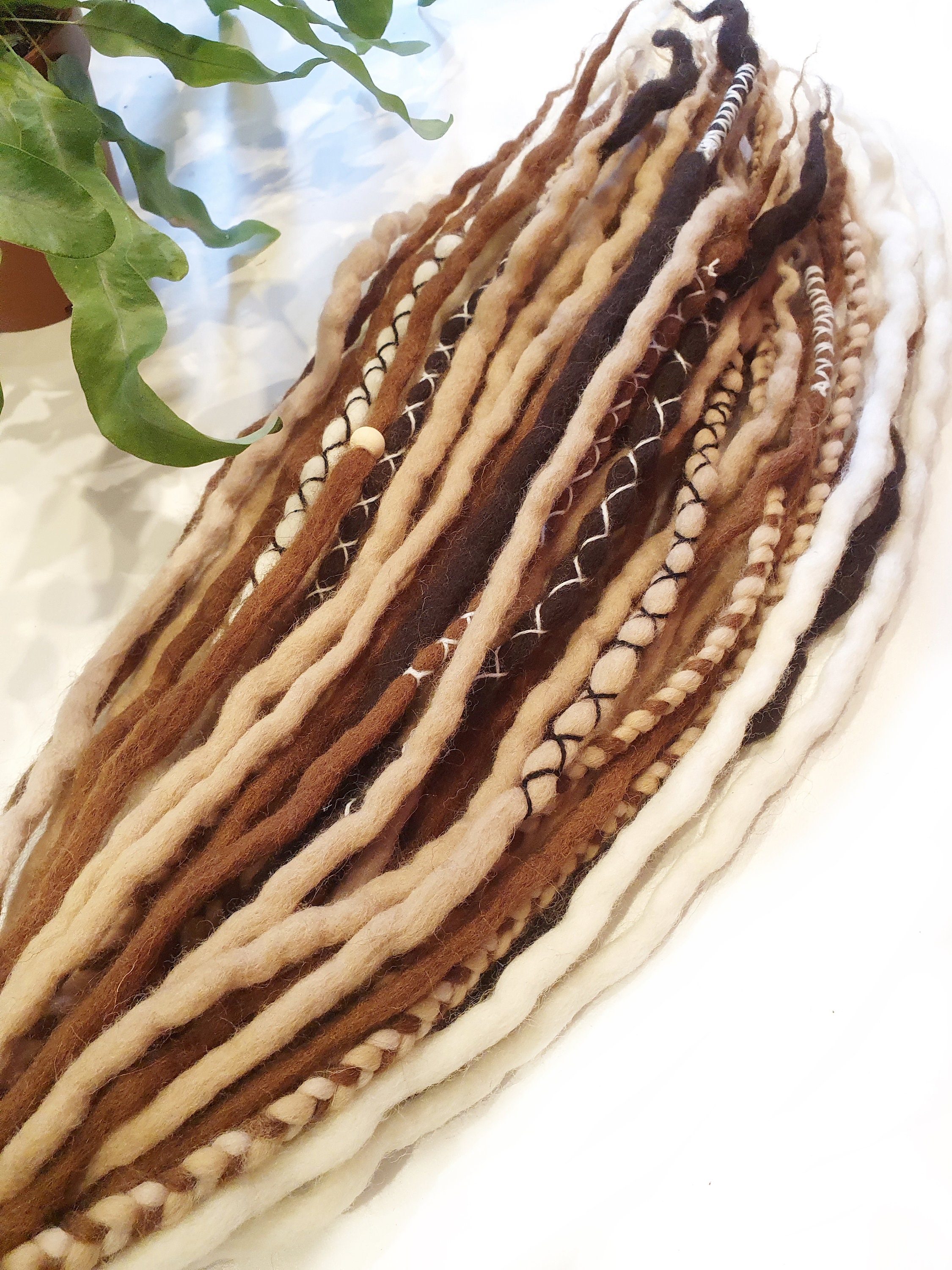 Wool Dreadlocks Dreads DE Extensions Beige White Blonde Brown - Etsy