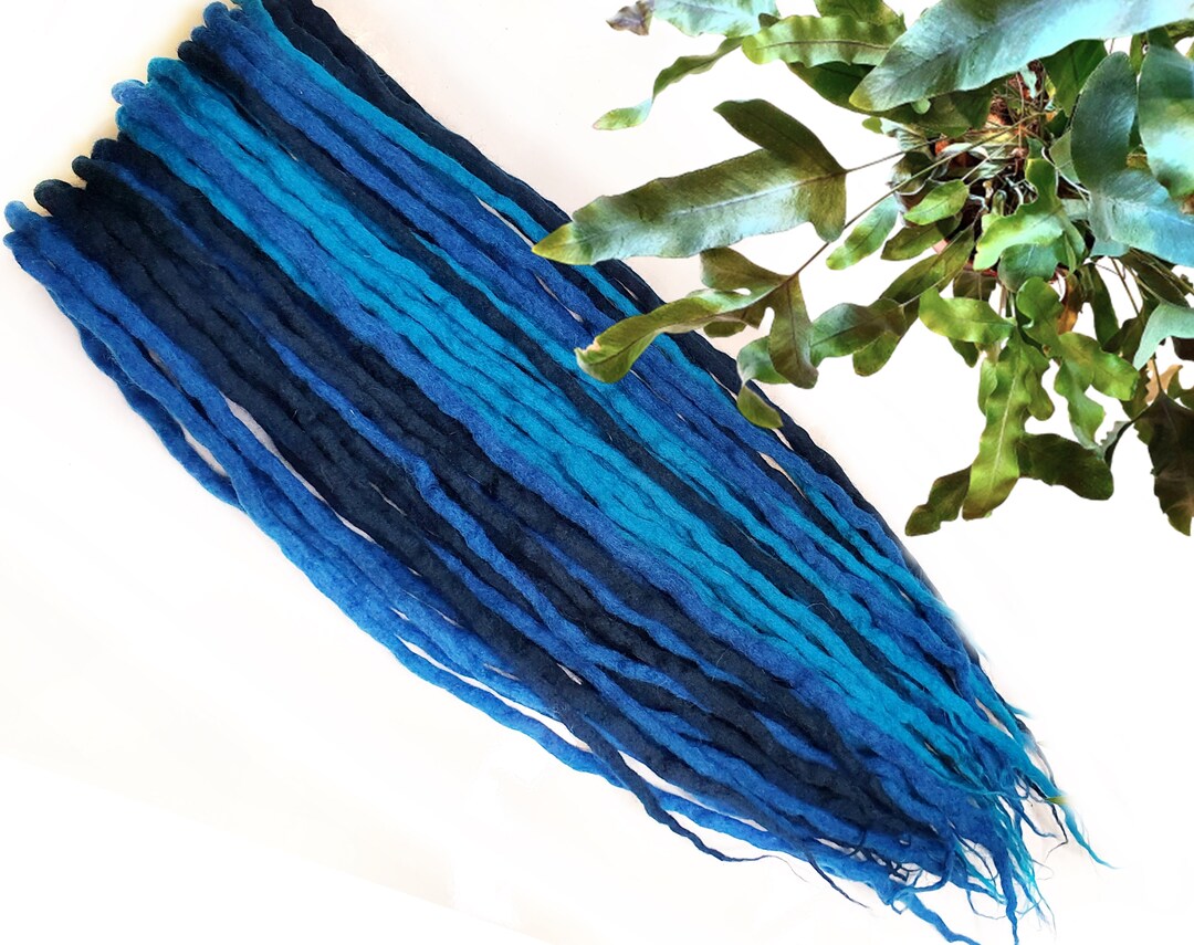 Wool Dreadlocks Dreads DE Extensions Soft Full Set Blue - Etsy