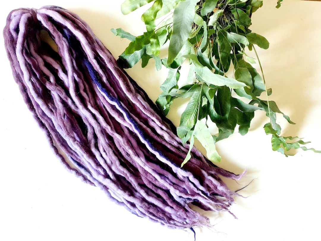 Wool Dreadlocks Dreads DE Extensions Violet Lilac Purple Mix Soft Full ...