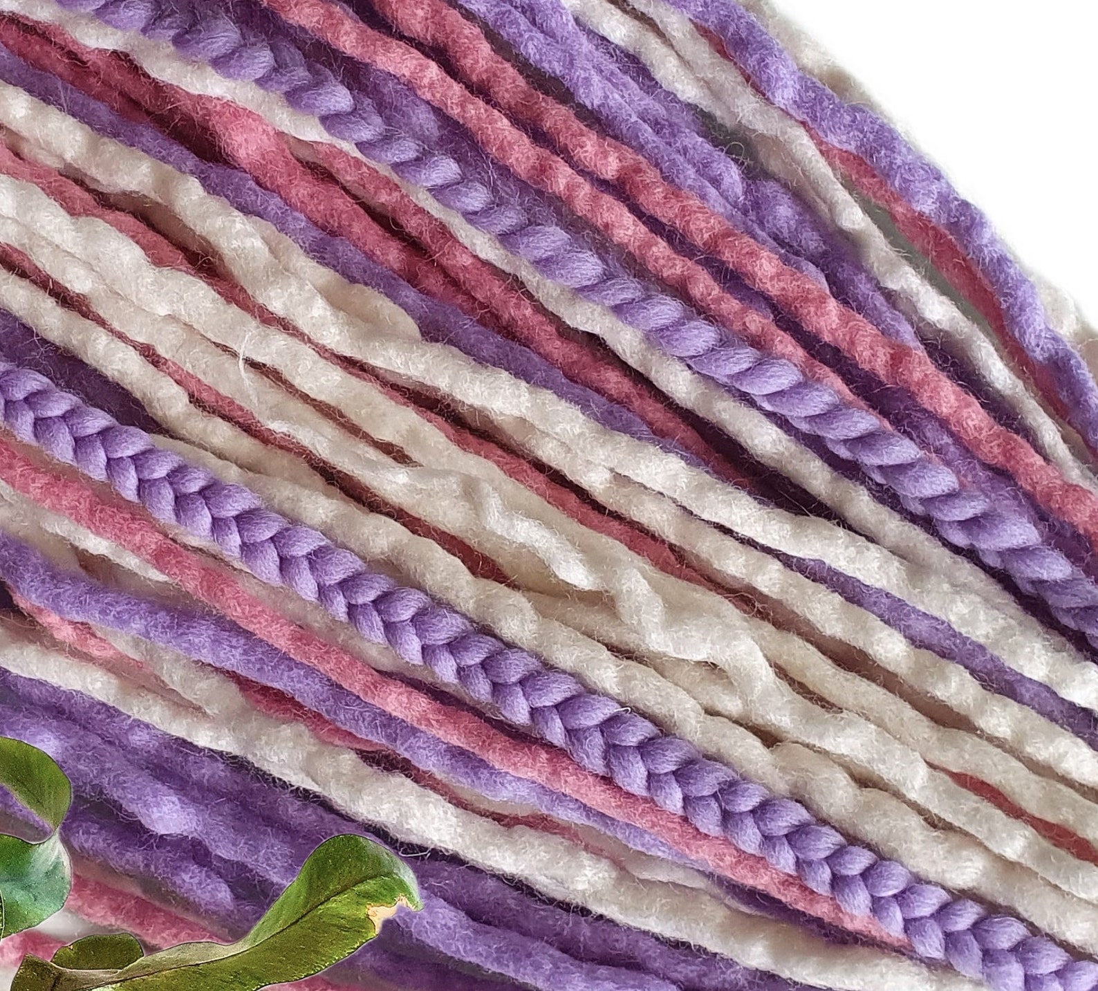 Wool Dreadlocks Dreads DE Extensions Lilac Pink Pastel White Braid Mix ...