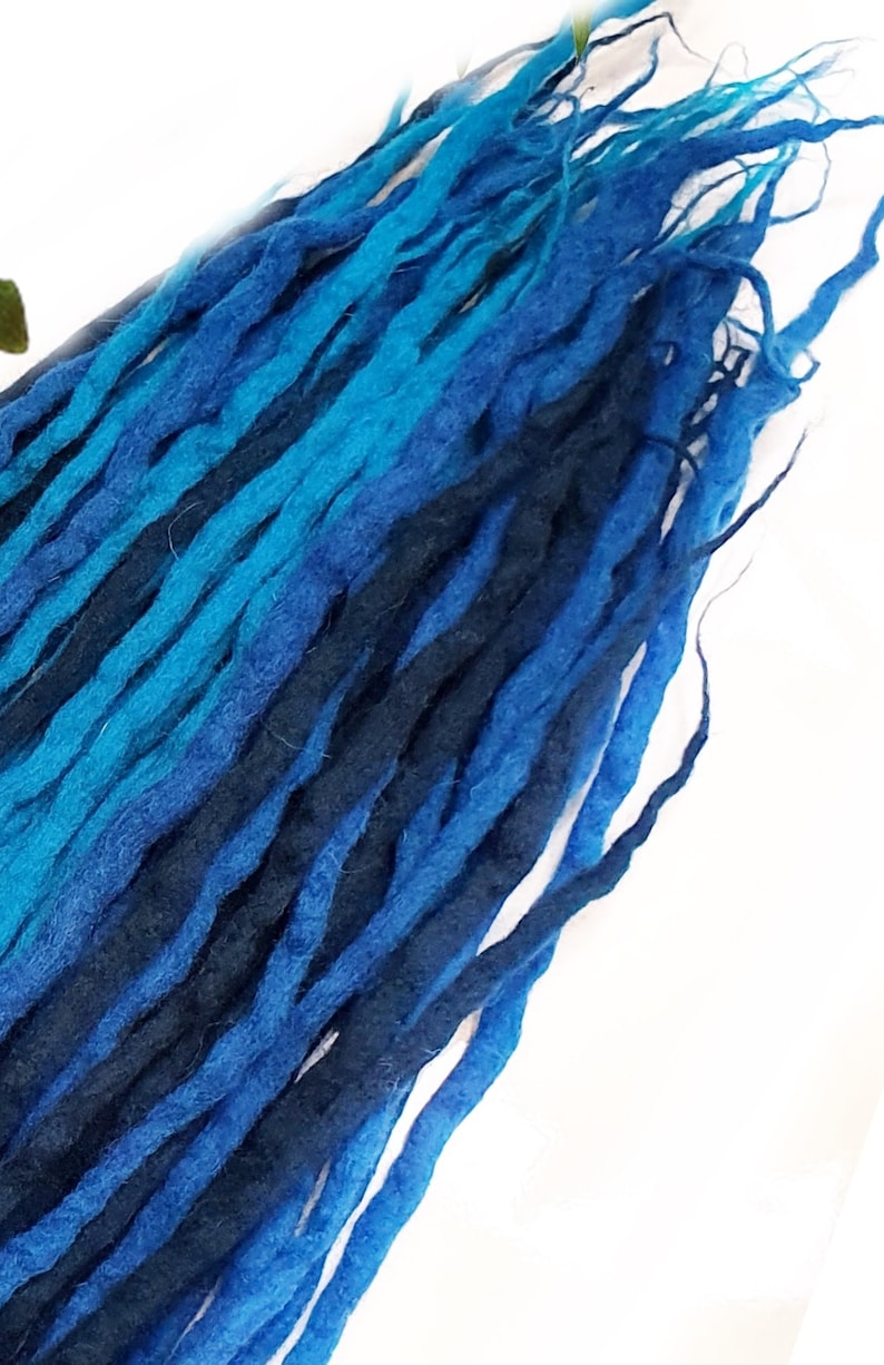 Merino Wool Dreadlocks DE Extensions - Blue Turquoise Full Set - Etsy