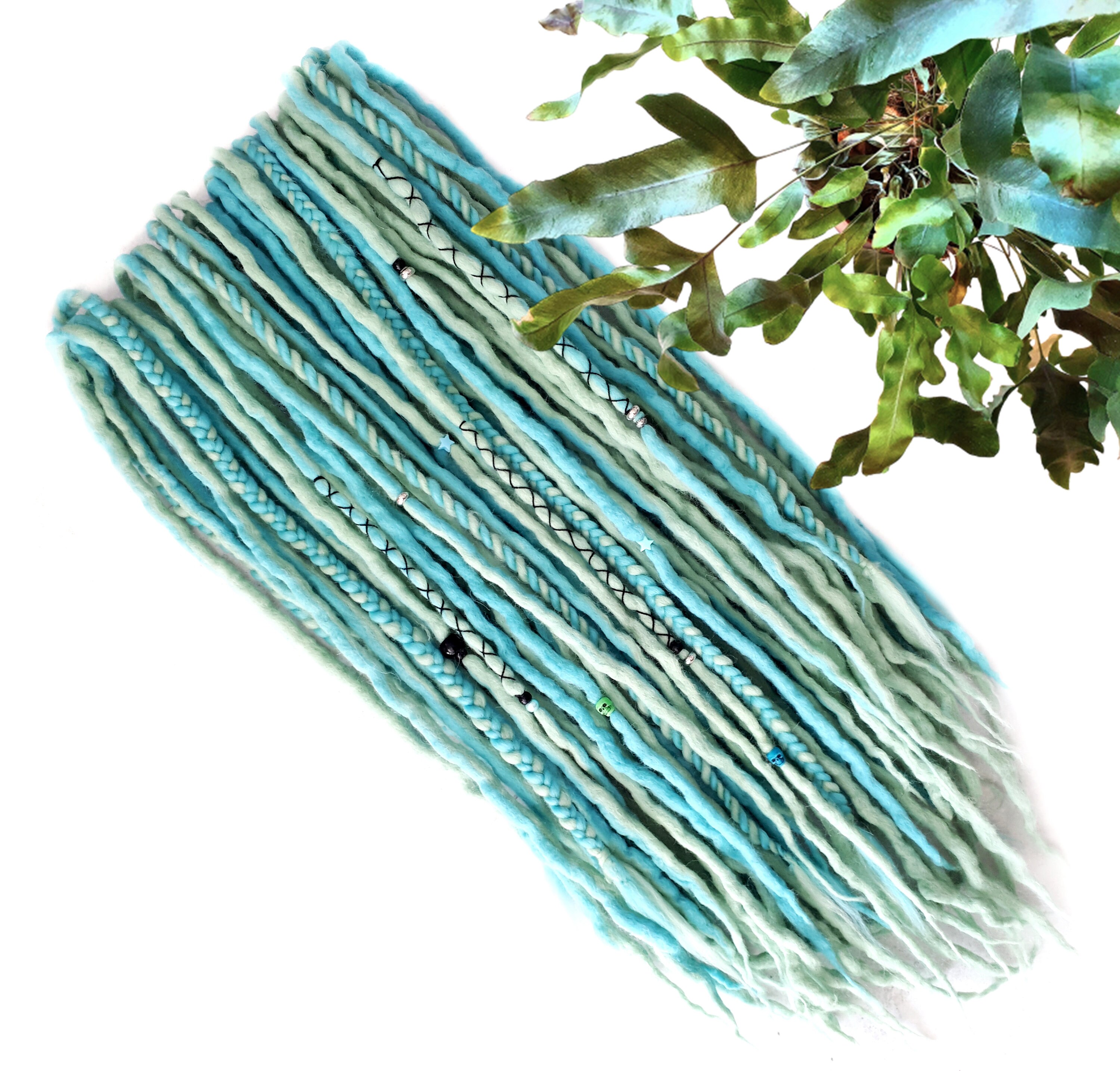 Wool Dreadlocks Dreads DE Extensions Pastel Mint Turquoise - Etsy