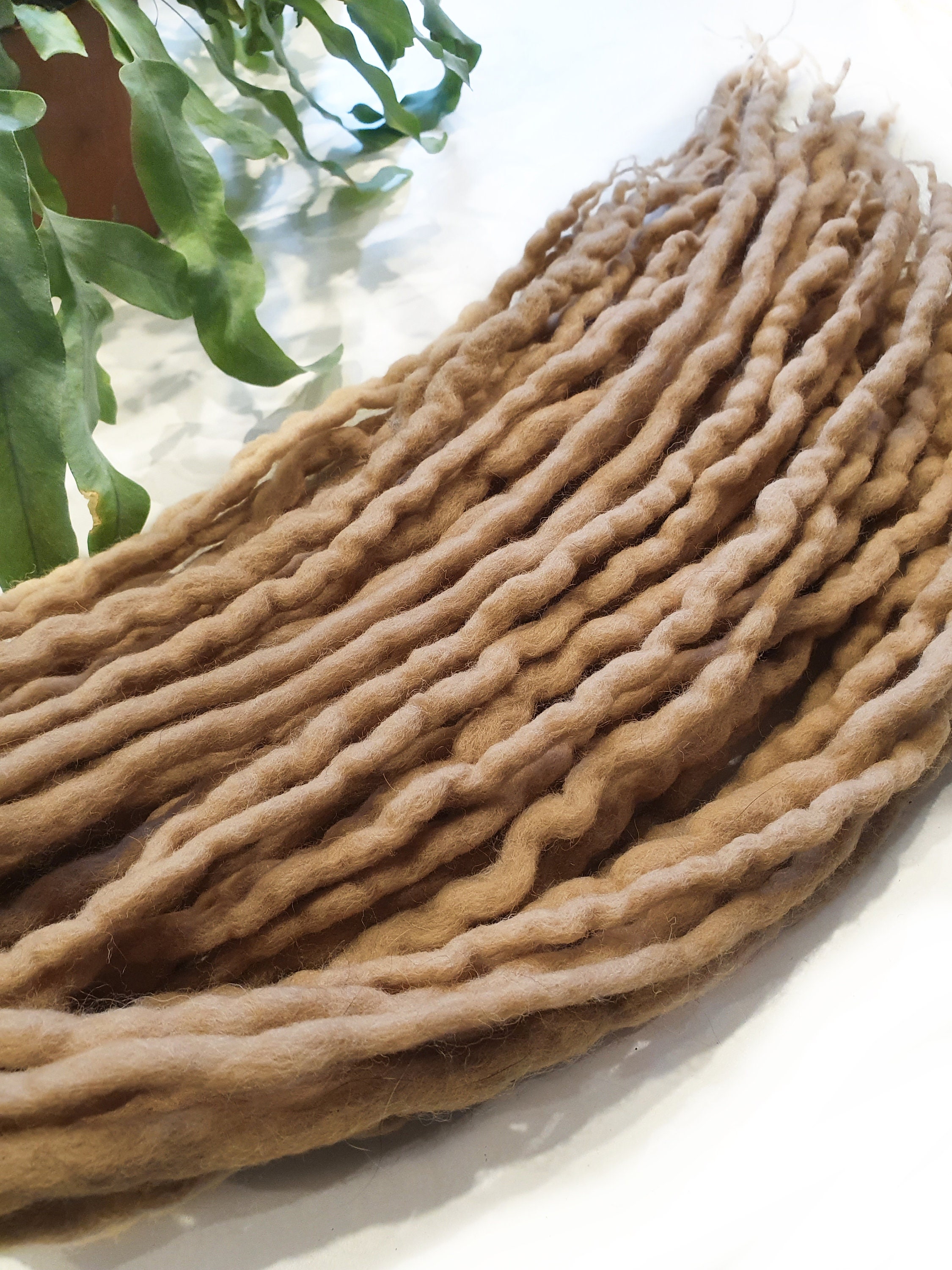 Wool Dreadlocks Dreads DE Extensions Dark Beige Blonde Soft Full Set ...