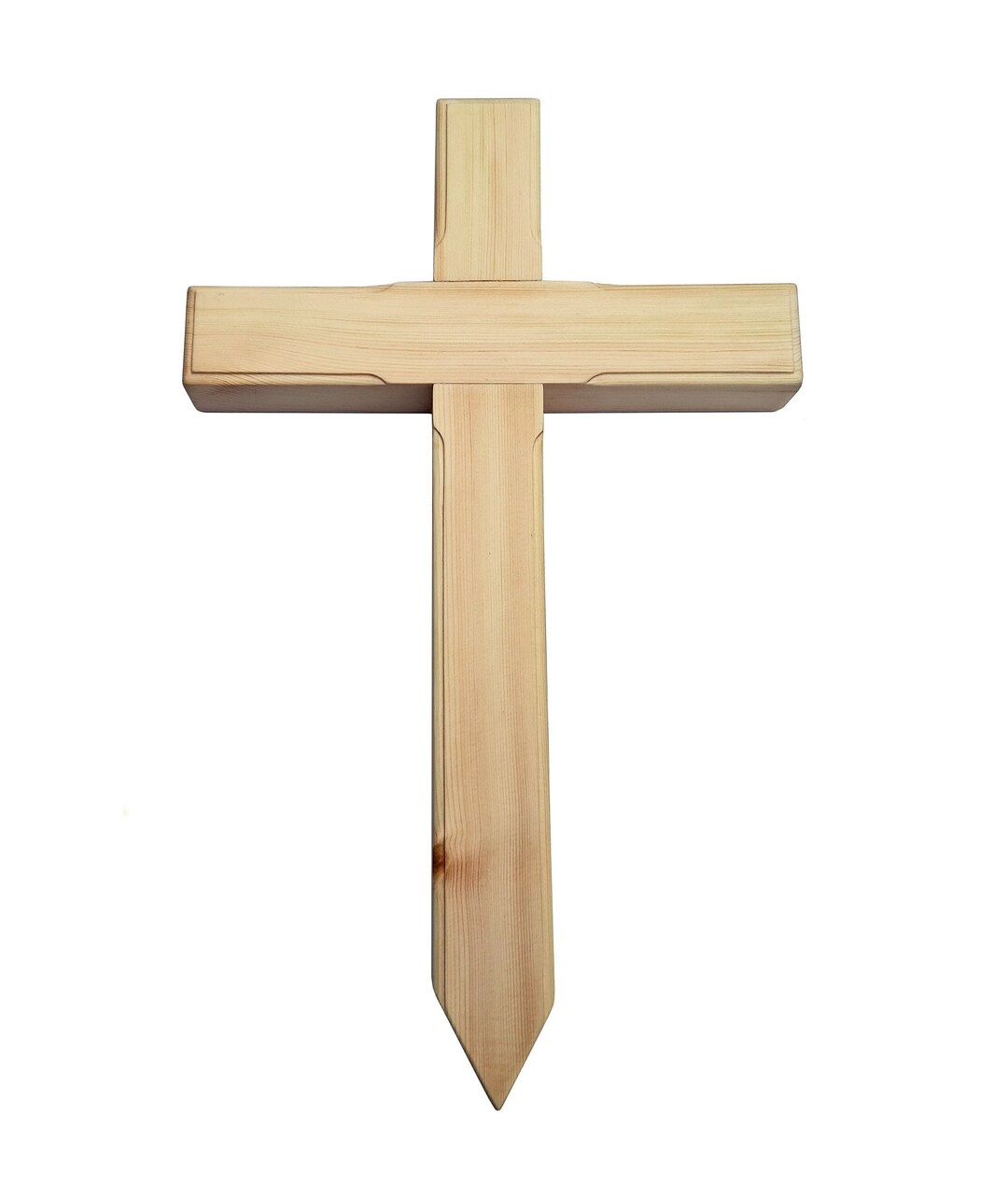 16" Solid Wood Memorial Cross Wooden Grave Marker With No Plaque ...