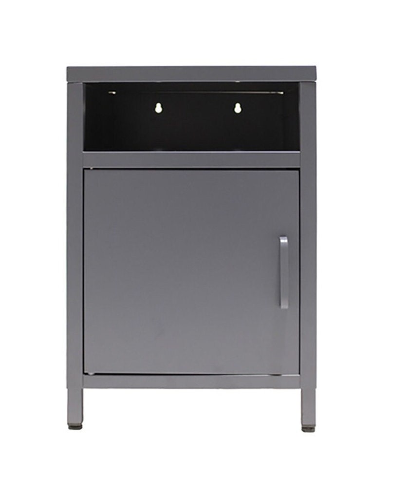 Steel Bedside Table, With Cupboard Compartment, Sturdy, Durable Metal ...