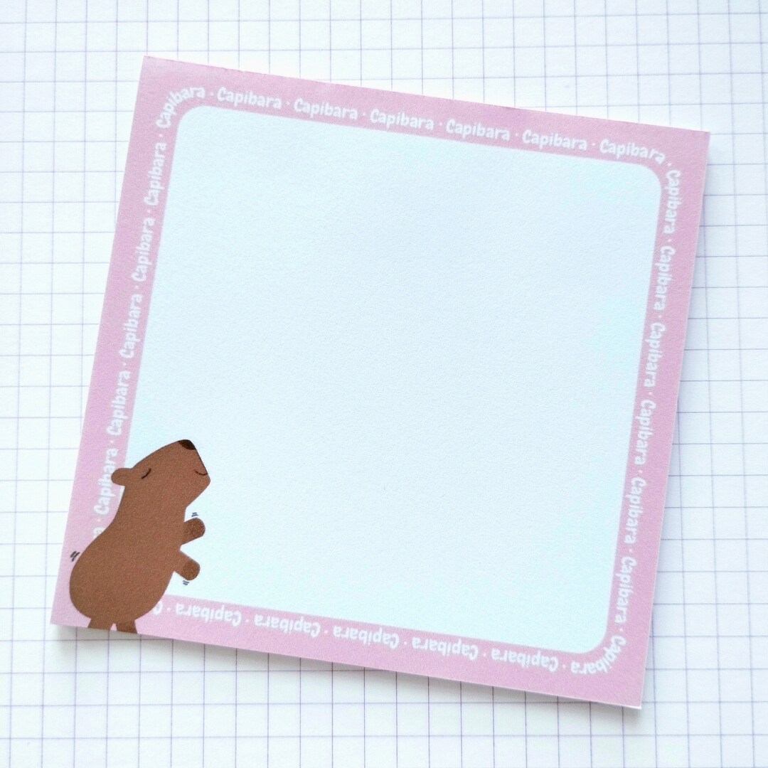 Dancing Capybara Notepad Capybara Memopad Animal School - Etsy