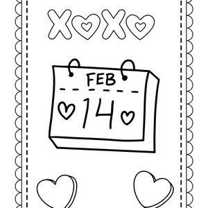 Valentines Day Coloring Pages for Kids - Etsy
