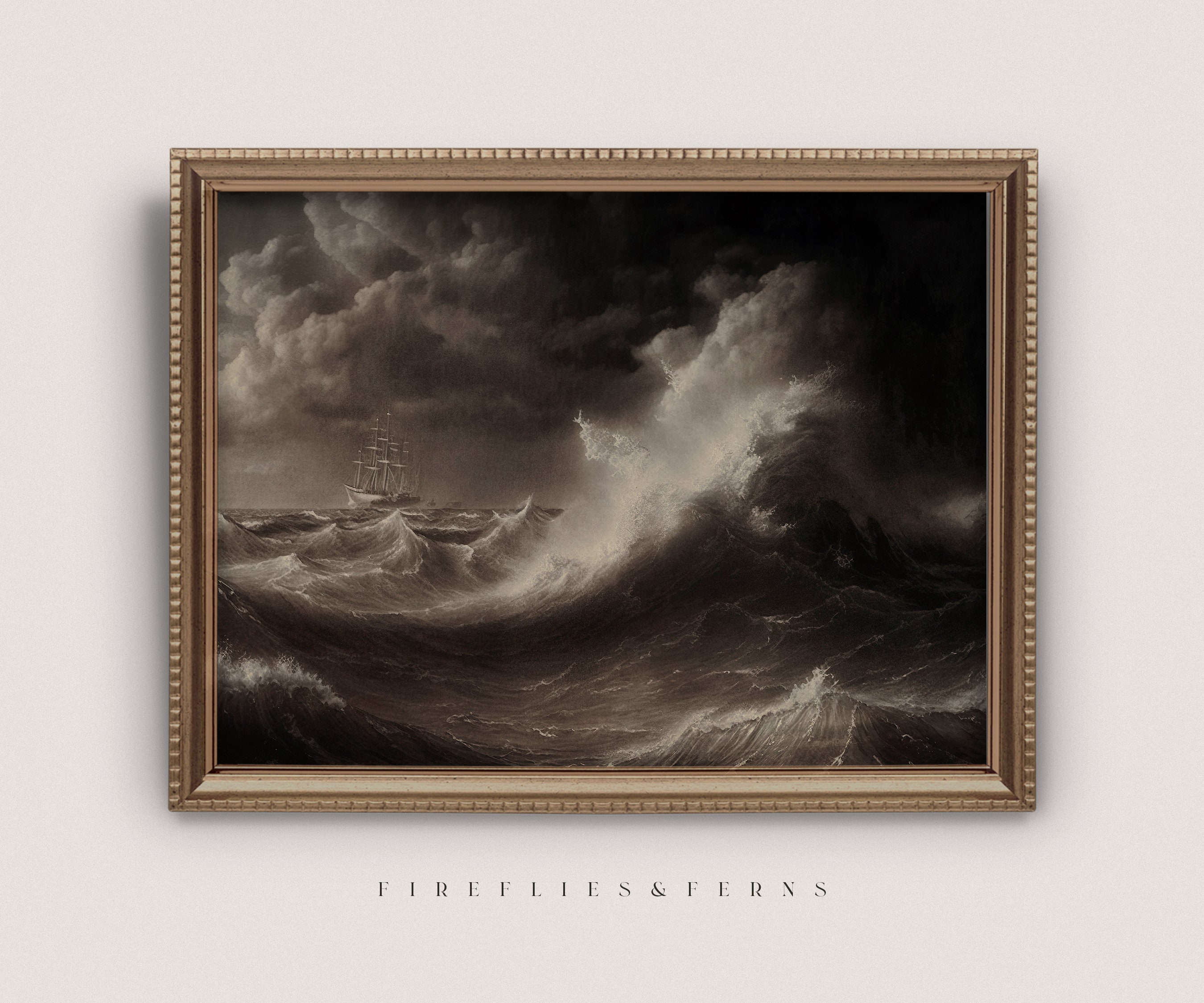 Dark Ocean Storm Painting