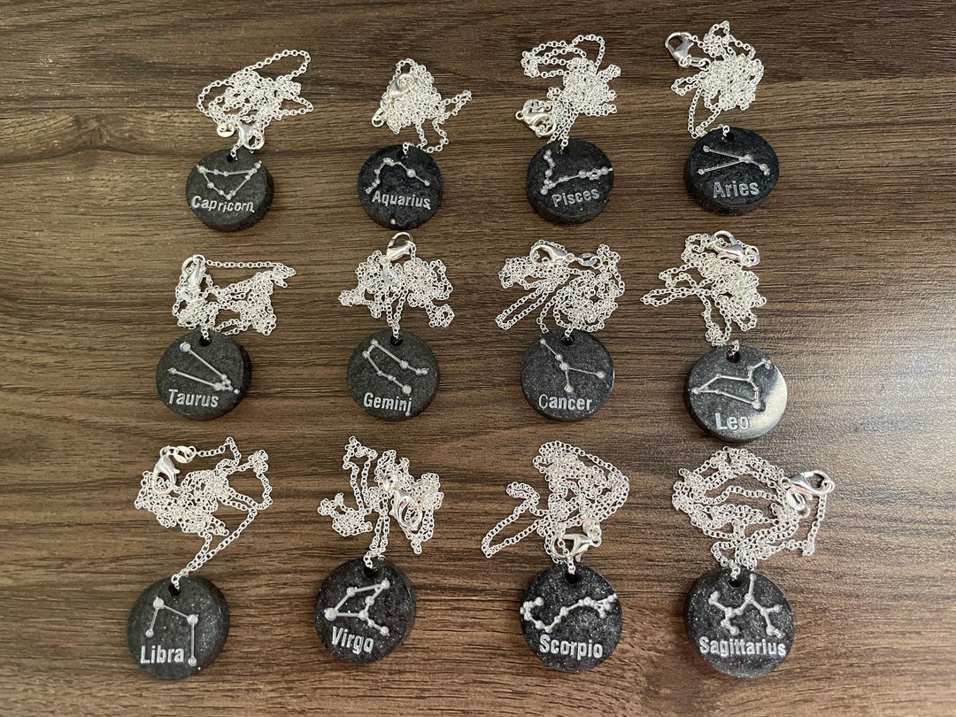 Zodiac Sign Necklace, Birth Month Gifts, Silver Astrology Necklace ...