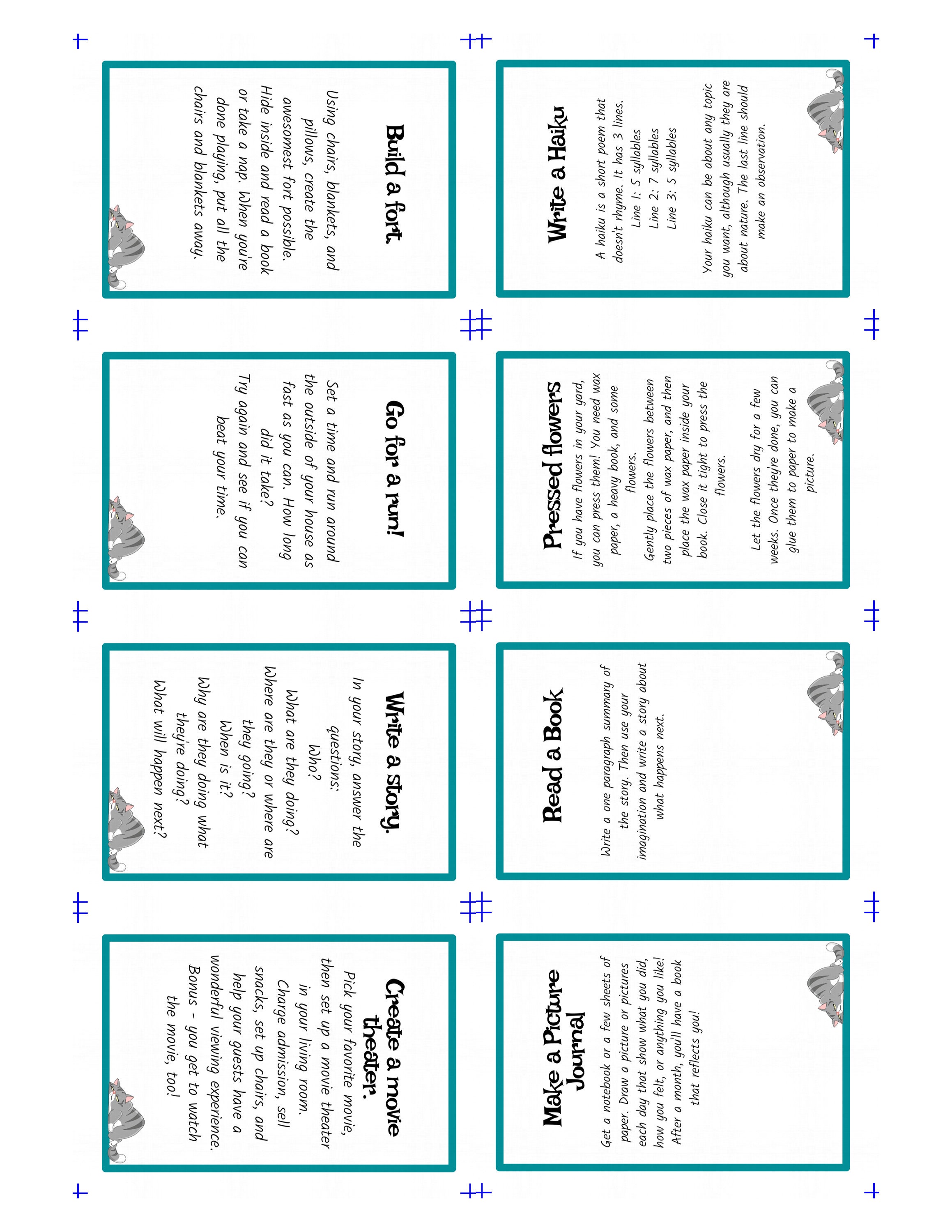 Boredom Busters Printable Card Deck: Digital Download. ADHD Card Deck ...