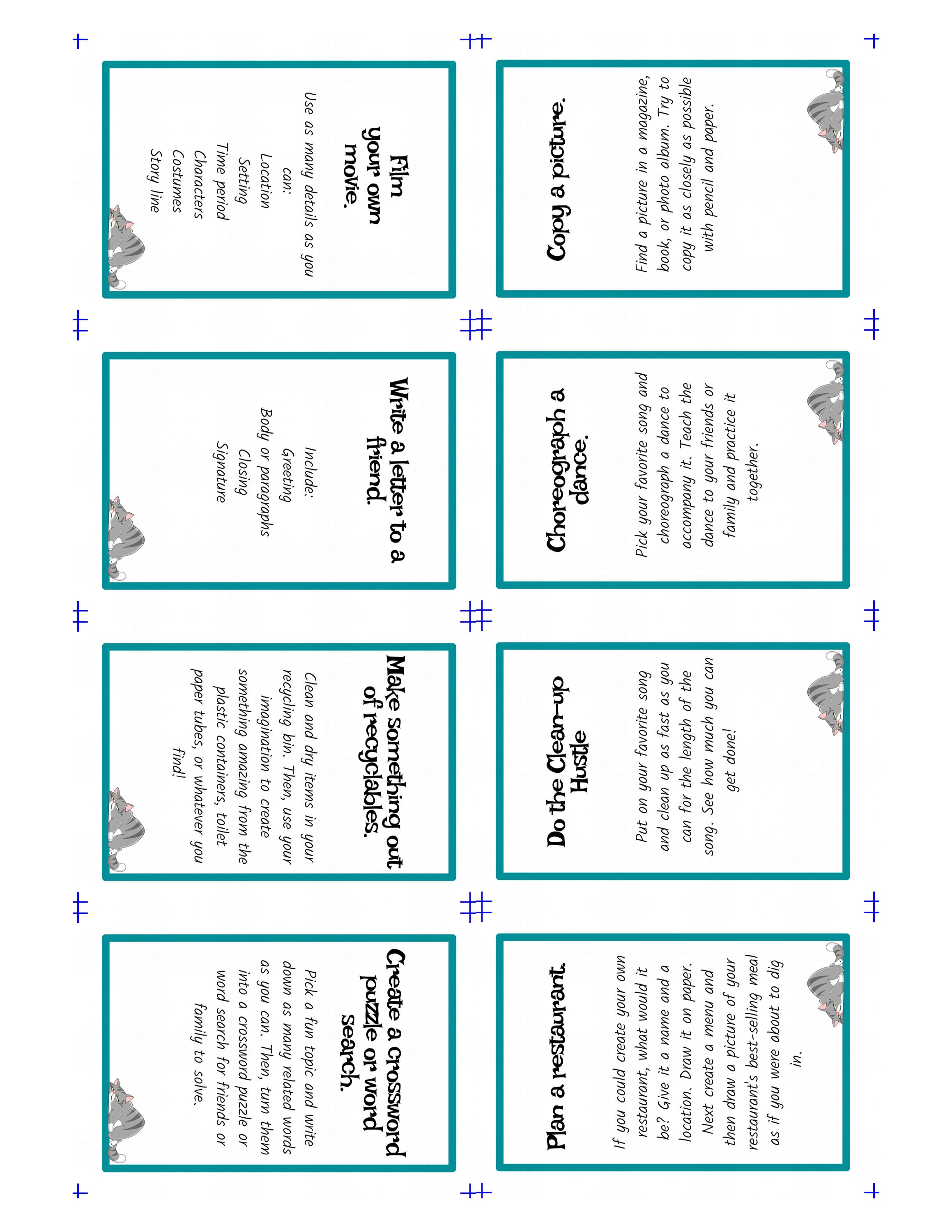 Boredom Busters Printable Card Deck: Digital Download. ADHD Card Deck ...