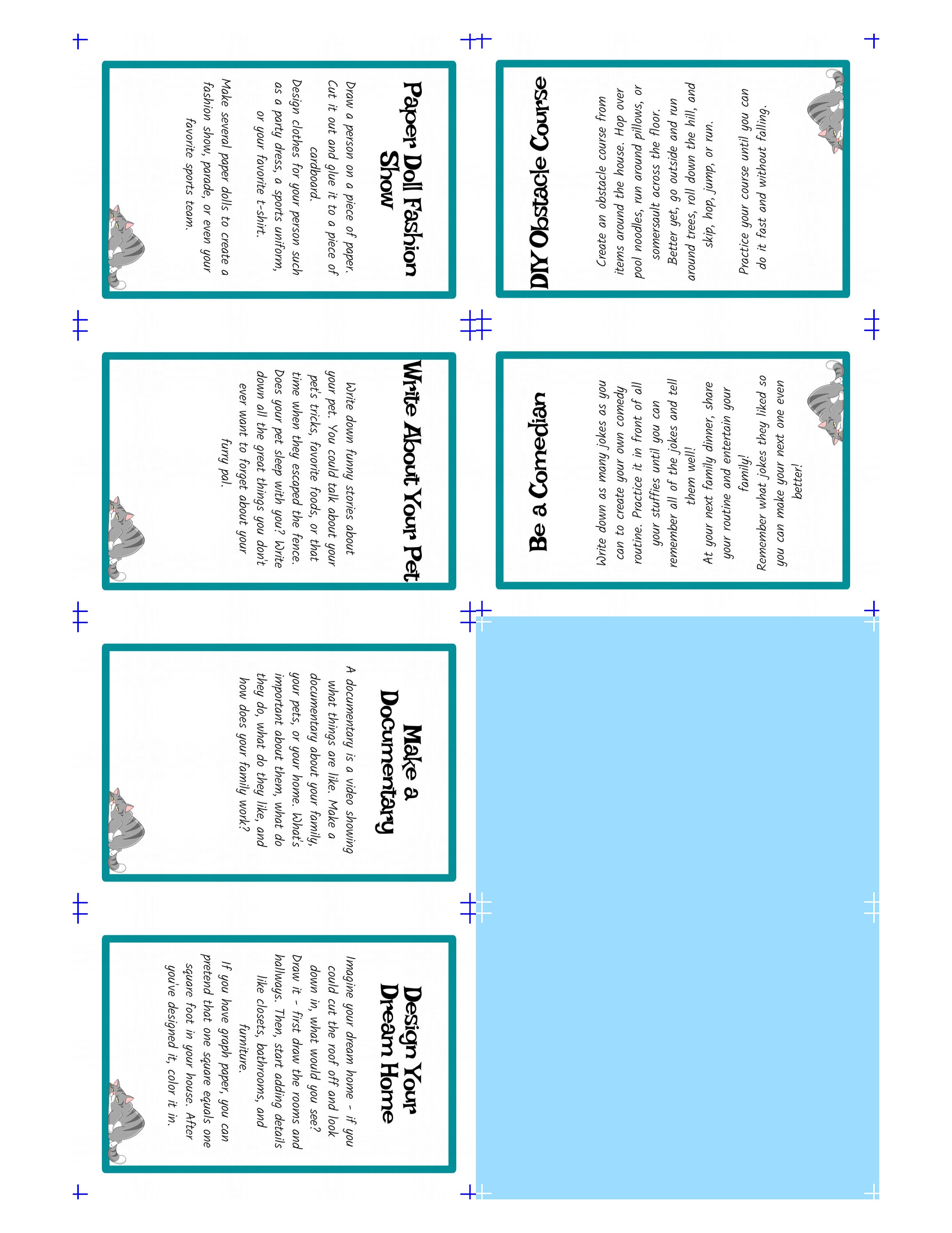 Boredom Busters Printable Card Deck: Digital Download. ADHD Card Deck ...