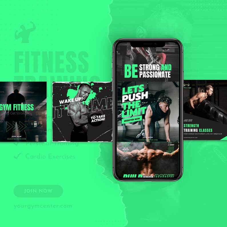 50 + Fitness Instagram Templates Pack | Workout Instagram Posts | Canva ...