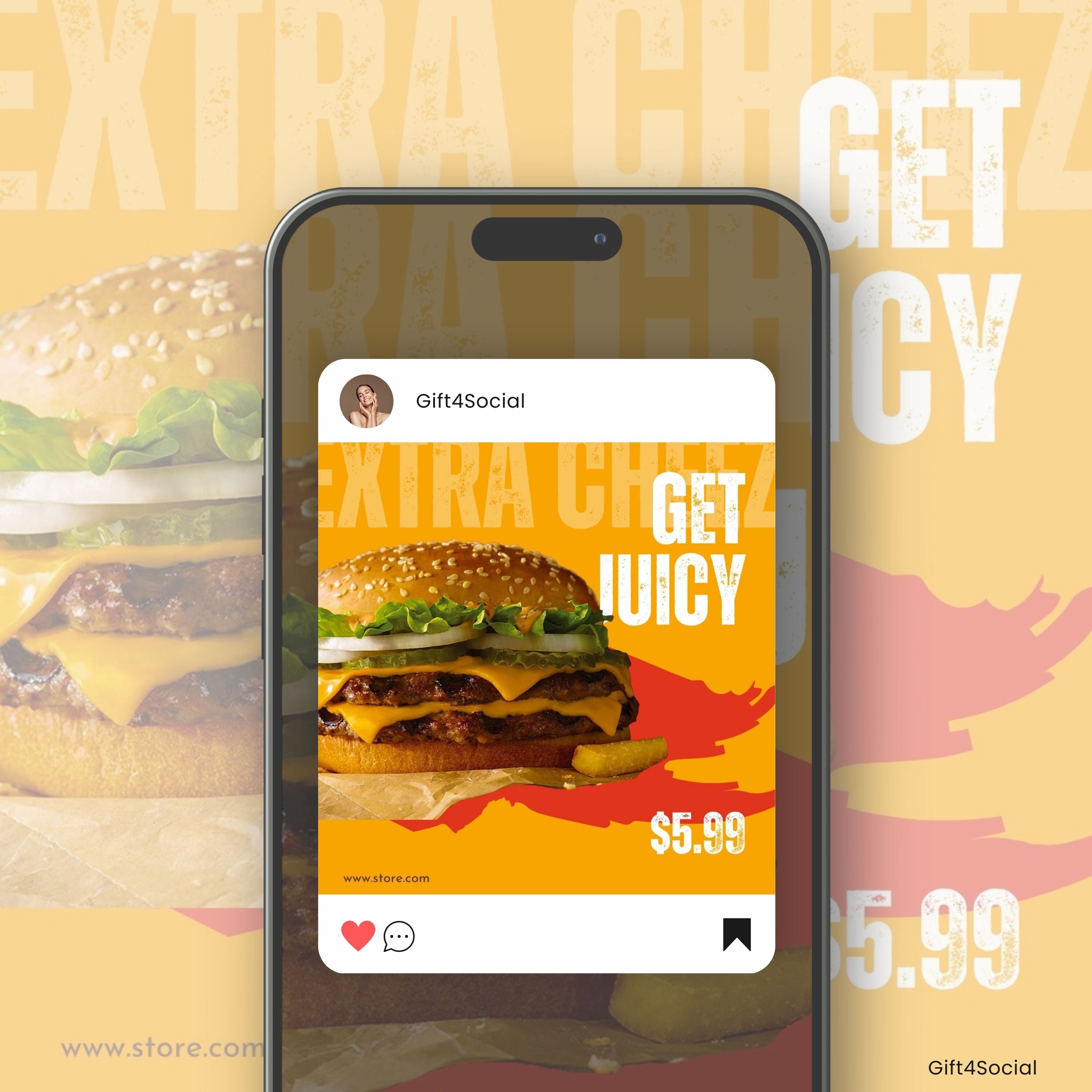 10 Premium Burgers Instagram Templates | Fastfood Canva Instagram ...