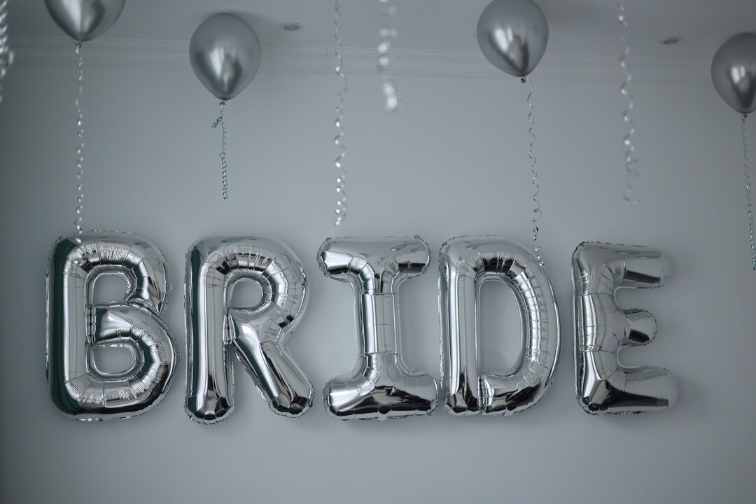 Large Bride Balloon Foil Balloon Silver Gold Decoration Bridal Party ...