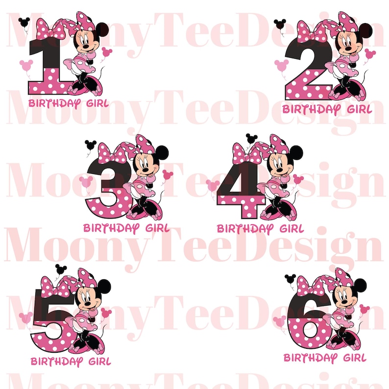 Minnie Number Font Png Bundle, Layered Item, Clipart, Digital Cricut ...