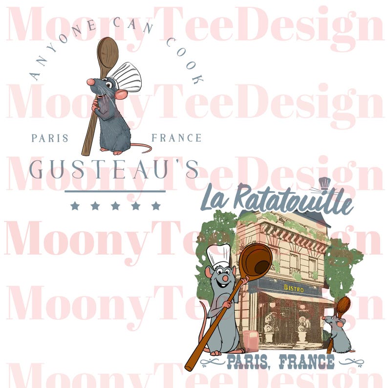 Anyone Can Cook Ratatouille PNG Bundle, Ratatouille Sublimation ...