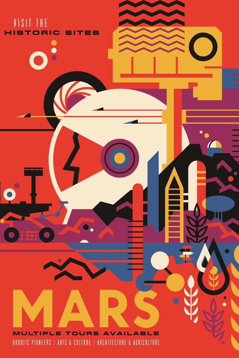 4 Printable Visions of the Future Prints Digital Download Space Art ...