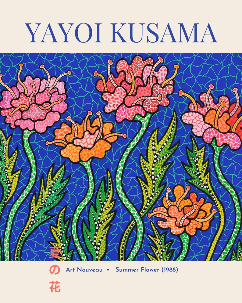 Yayoi Kusama Inspired Digital Print Vibrant Artwork for Home - Etsy