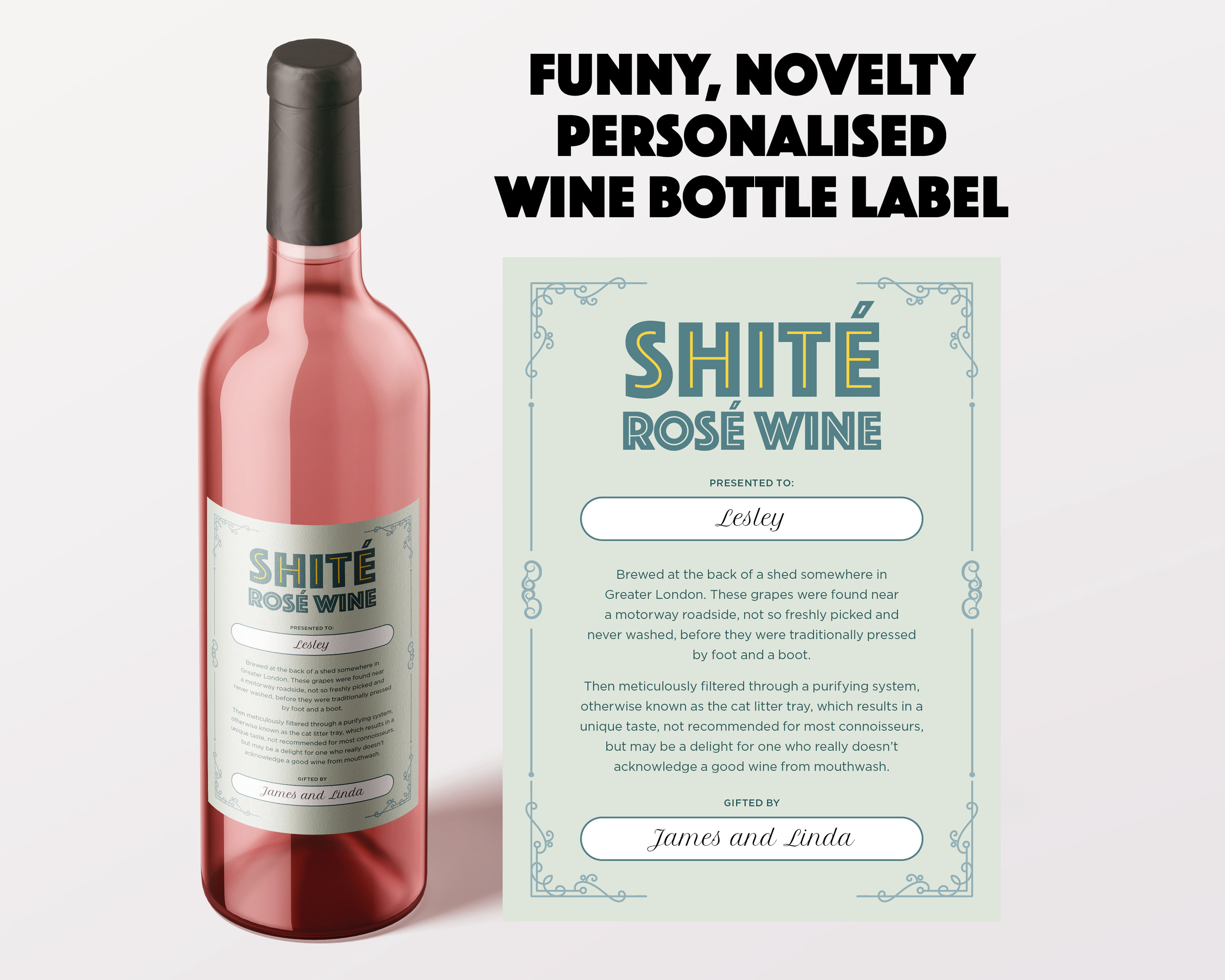 Hilarious and Unique Wine Bottle Label: Personalised Funny - Etsy