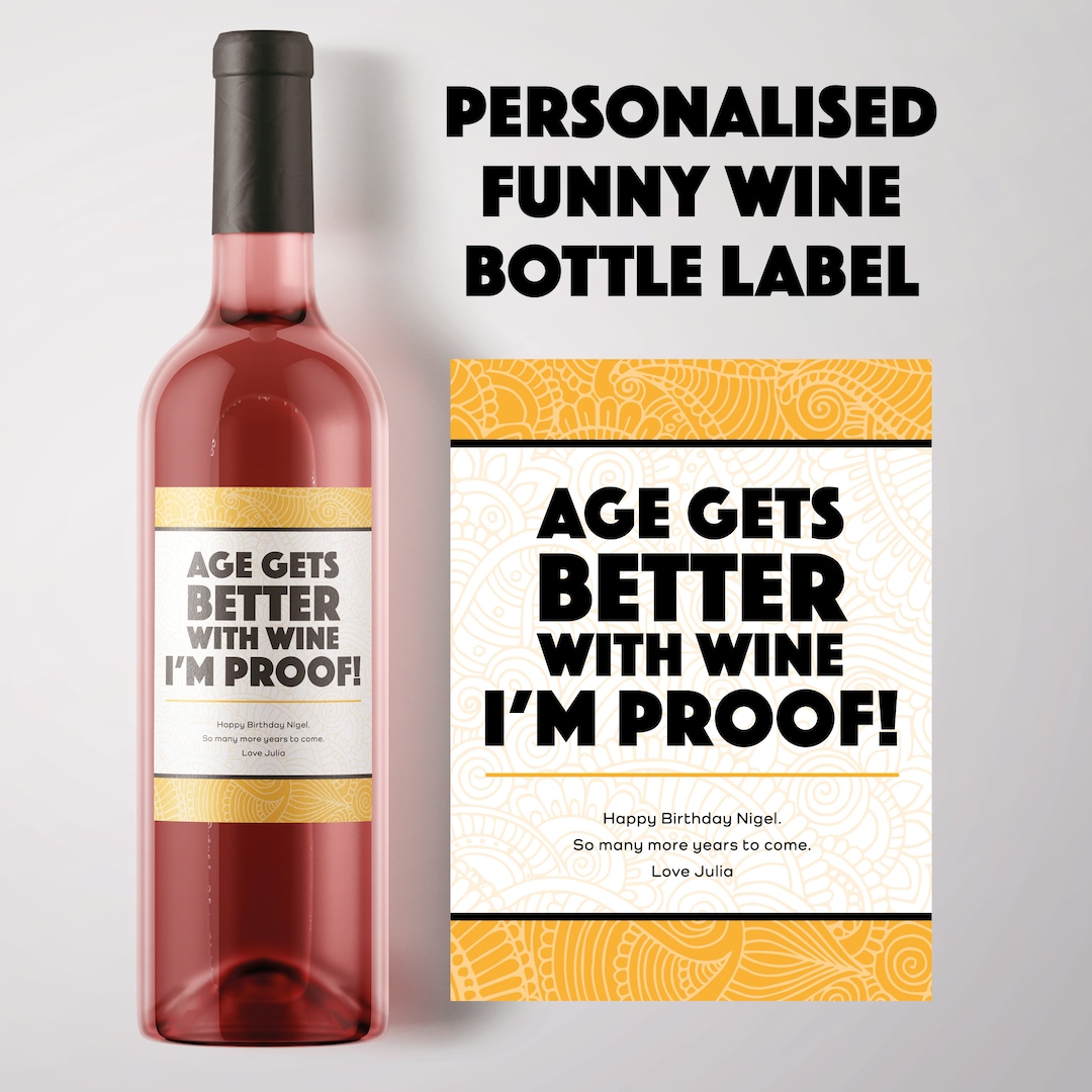 Funny Wine Label Hilarious Wine Bottle Sticker for Wine - Etsy