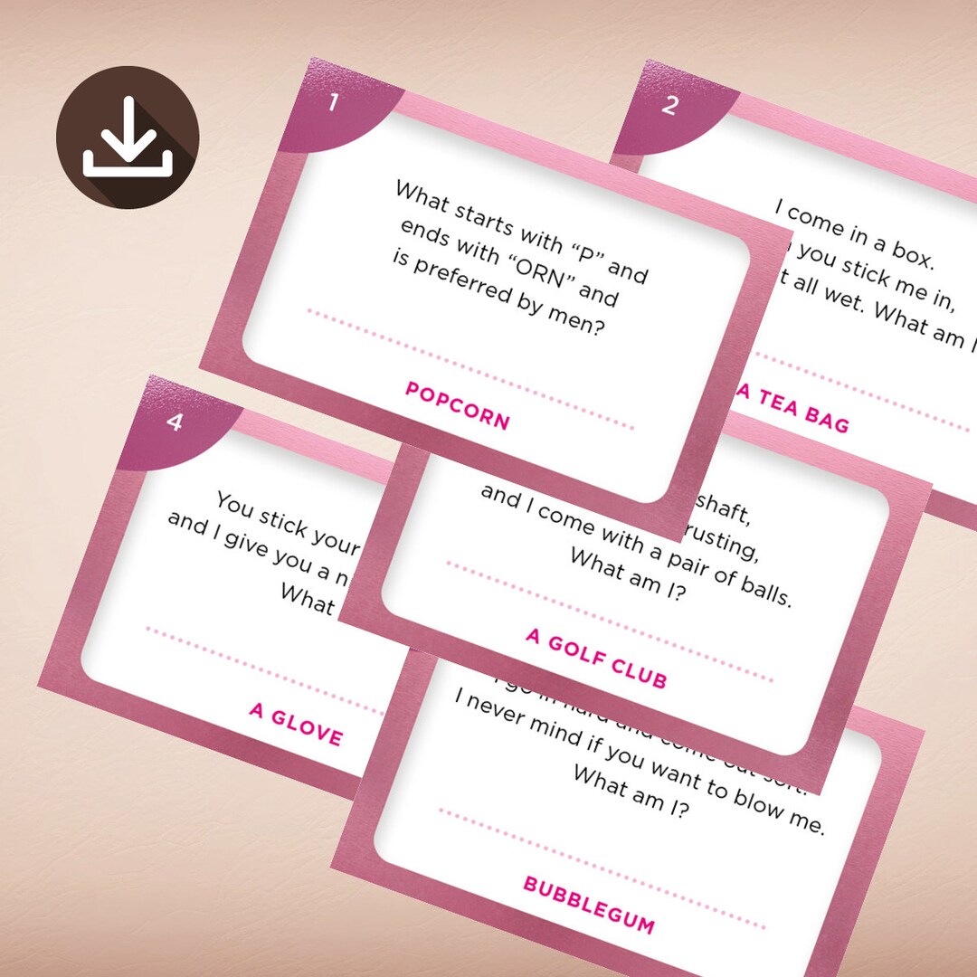 25 Riddle Cards for Memorable Hen Party Games, Bridal Shower, Wedding ...