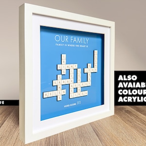 Personalised Scrabble Family Names Frame, Christmas Gift, Family Tree ...