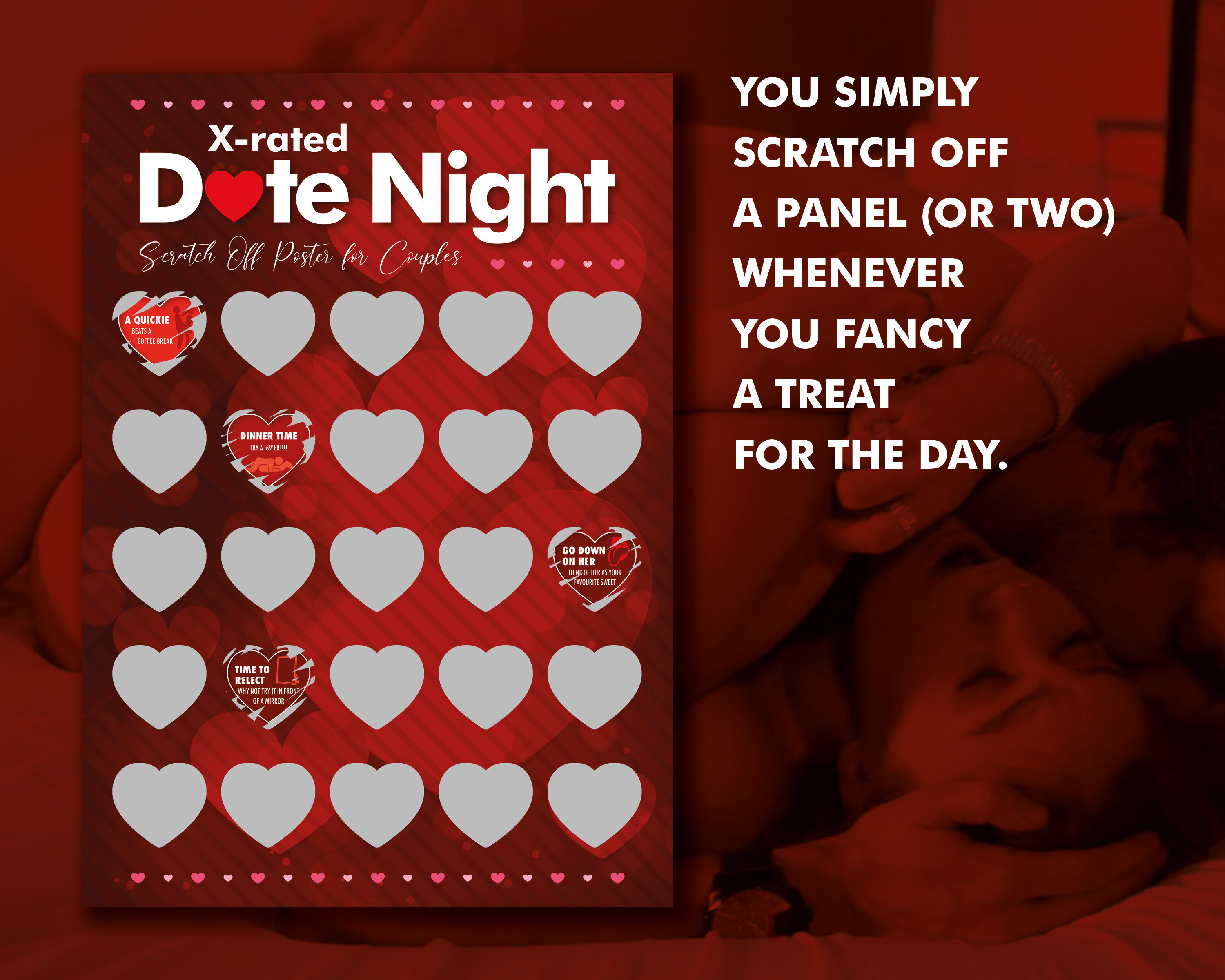 Sex Game Couples Poster Fun Positions Scratch off Naughty A4 Date Night ...
