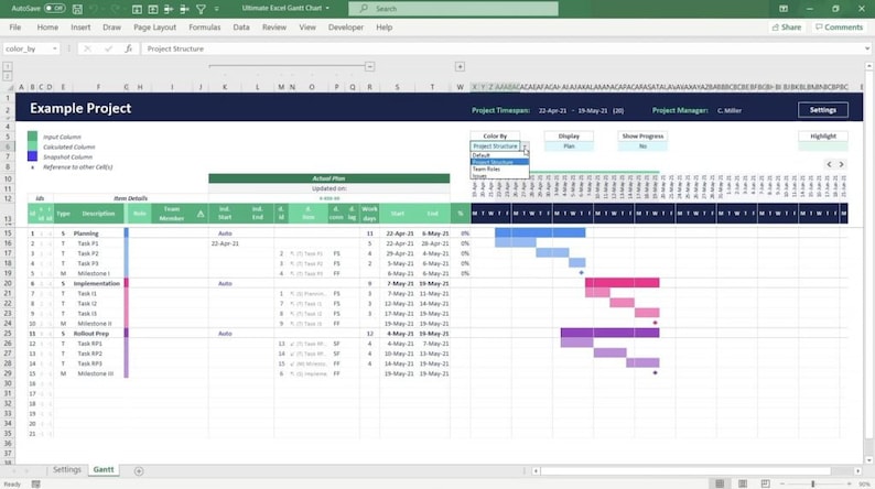 Ultimate Excel Gantt Chart - Etsy