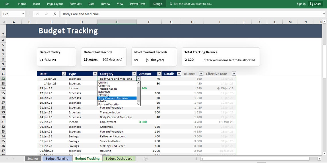 Personal Budget Planner: Excel Spreadsheet for Personal Finance ...