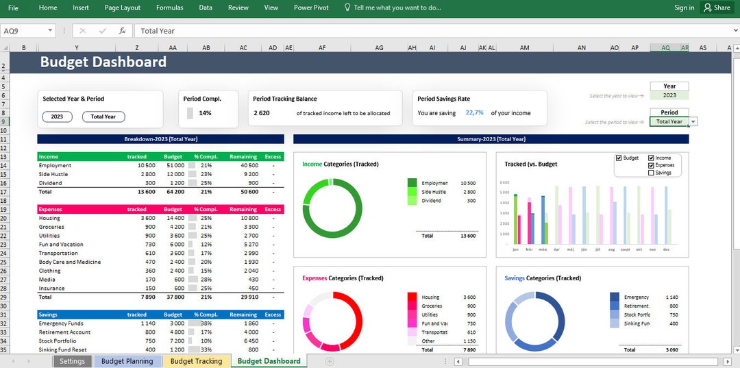 Personal Budget Planner: Excel Spreadsheet for Personal Finance ...