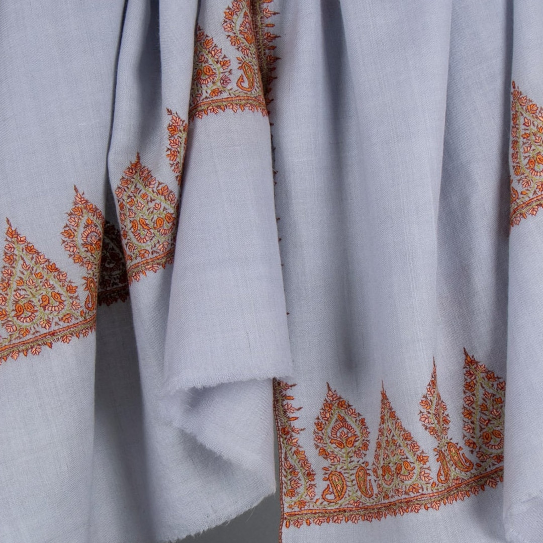 Purple Kashmir Pashmina Shawl – Hand-embroidered Sozni Cashmere Wrap ...