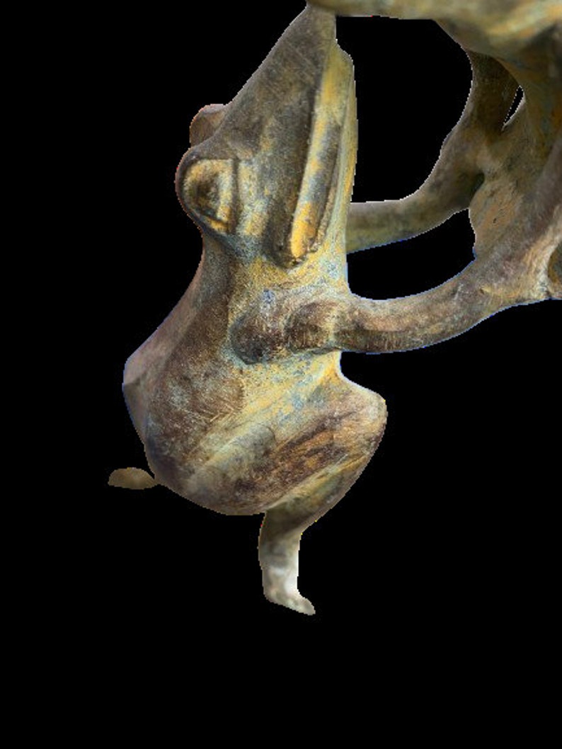Vintage Bronze Folk Art Dancing Frogs - Etsy