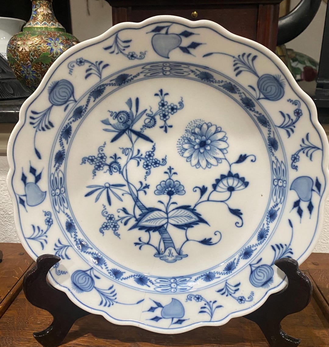 Germany Antique Meissen Blue and White Large Plate - Etsy