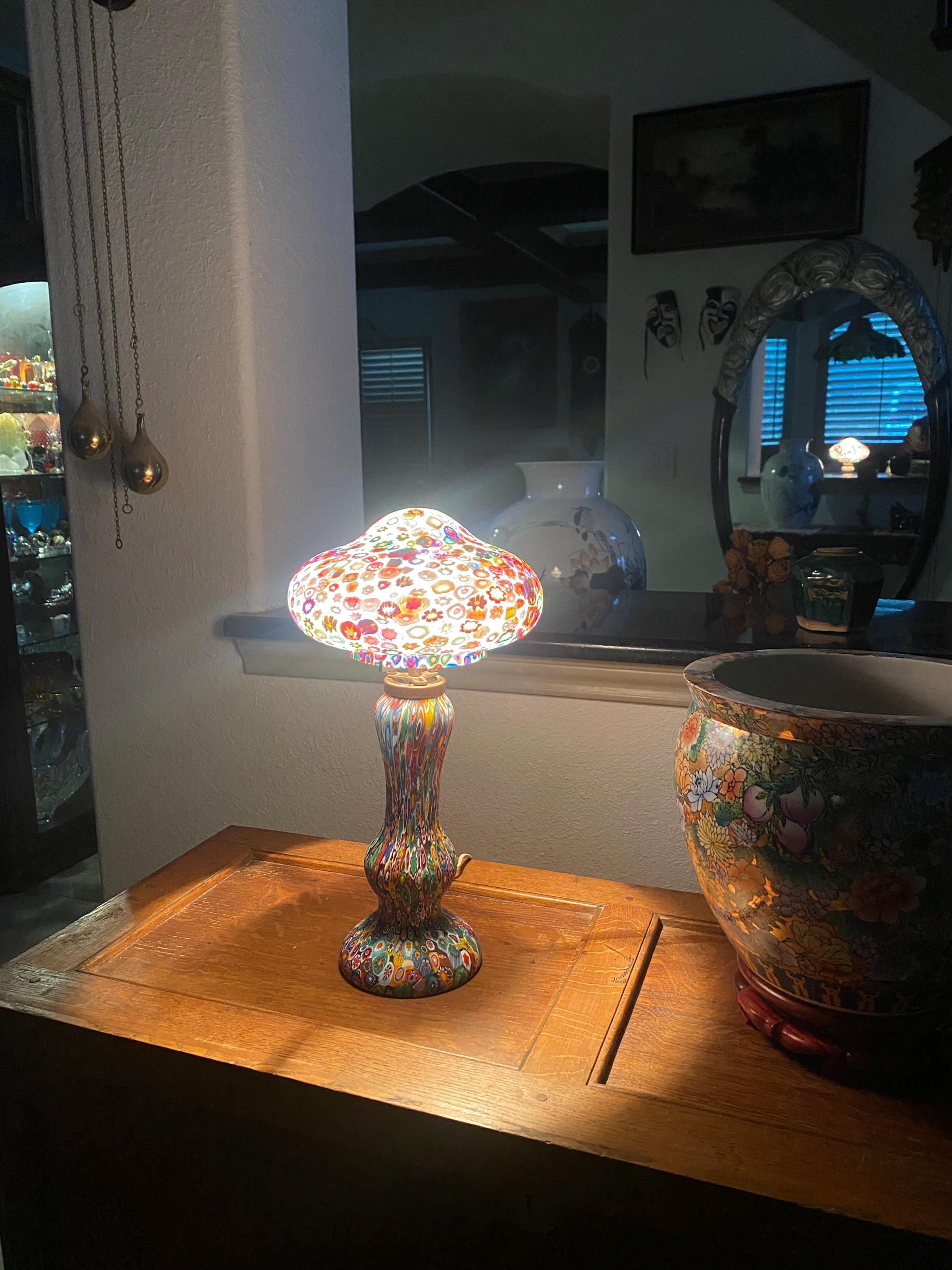 Millefiori Mushroom Milano Murano Art Glass Lamp - Etsy